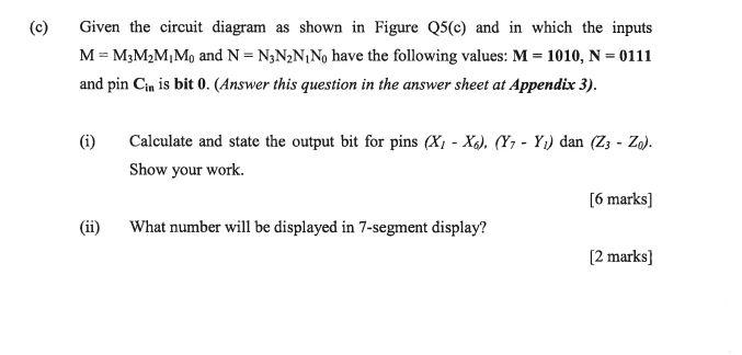 Solved (c) Given the circuit diagram as shown in Figure | Chegg.com