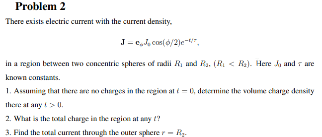 Solved Problem 2 There exists electric current with the | Chegg.com