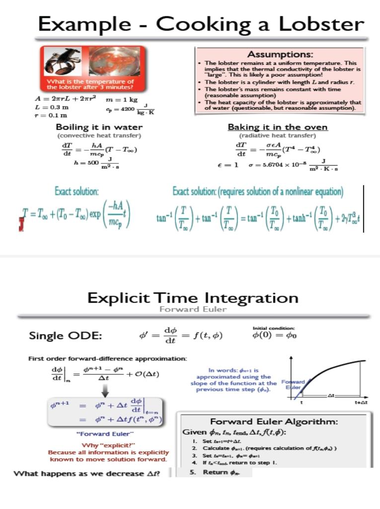 Solved Example - Cooking a Lobster Assumptions: • The | Chegg.com