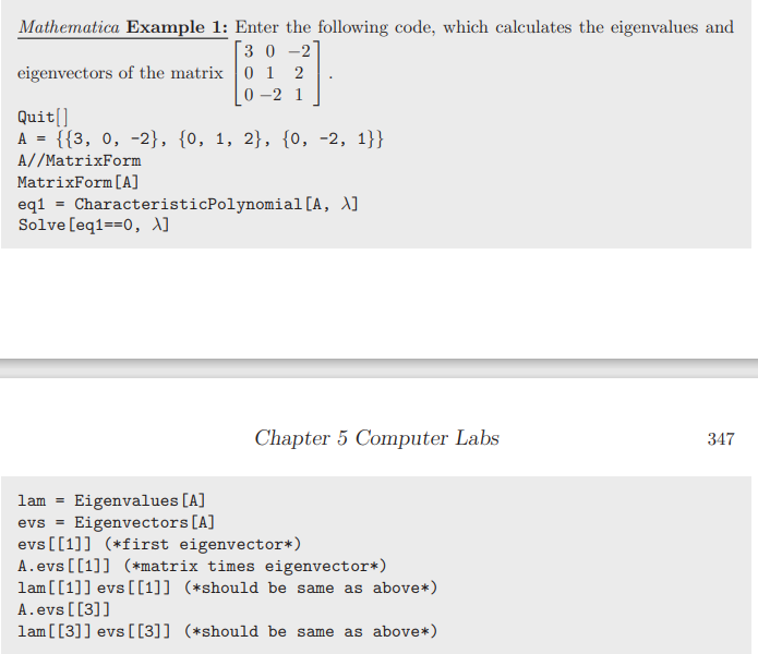 Solved Mathematica Example 1: Enter the following code, | Chegg.com
