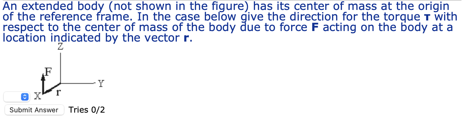 Solved An extended body (not shown in the figure) has its | Chegg.com