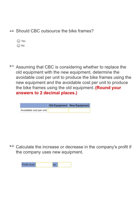 Solved Cruger Bike Company (CBC) makes the frames used to | Chegg.com