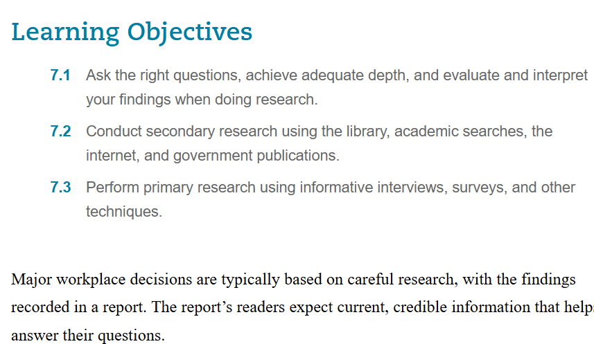 Solved Learning Objectives 7.1 ﻿Ask the right questions, | Chegg.com