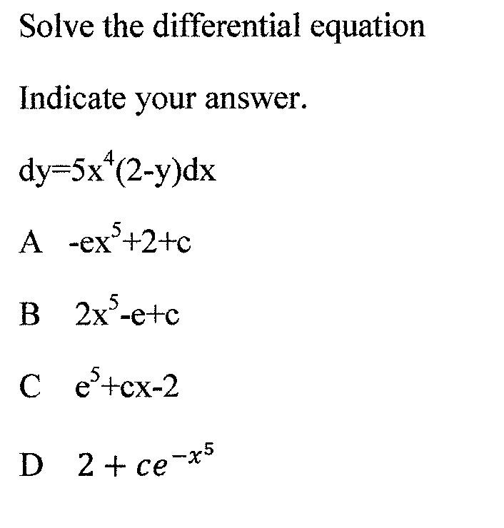Solved Solve the differential equation Indicate your answer. | Chegg.com
