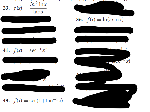 Solved Find the derivatives of each of the functions in | Chegg.com