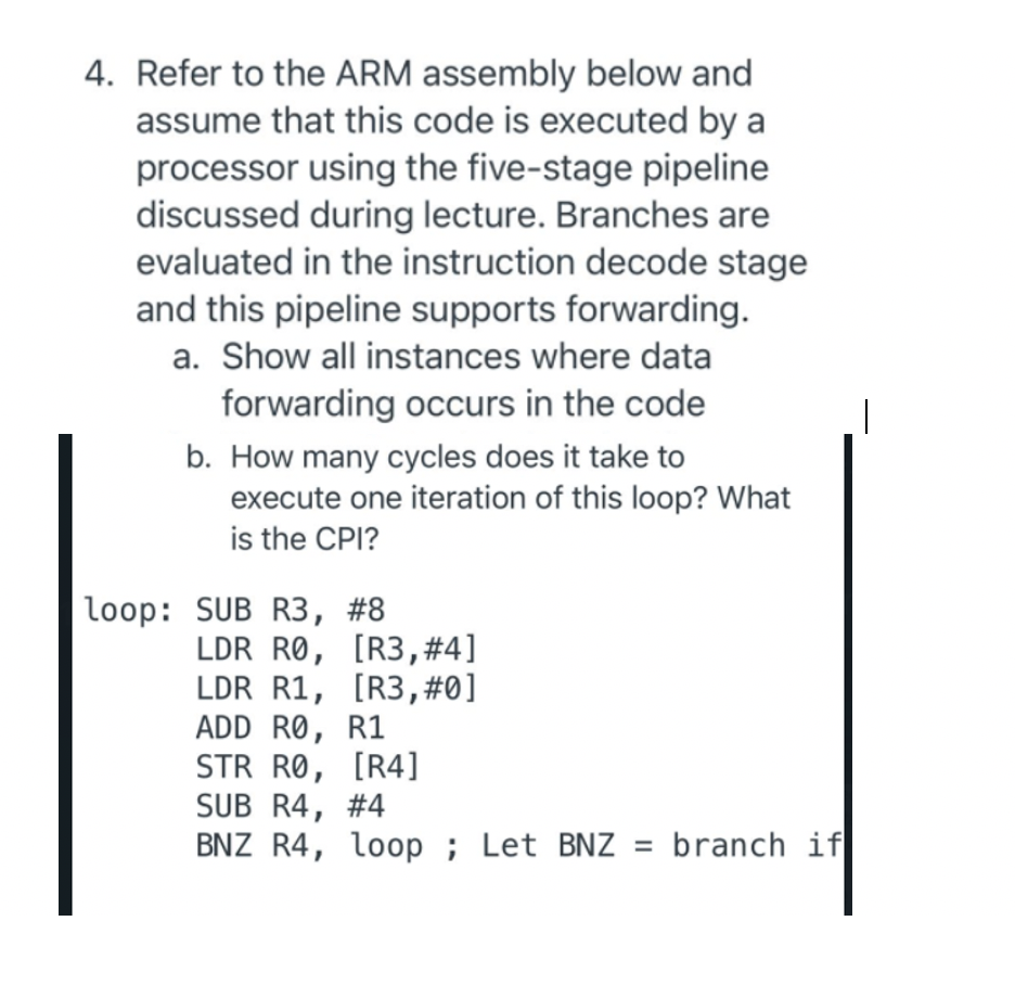 Solved 4. Refer to the ARM assembly below and assume that | Chegg.com