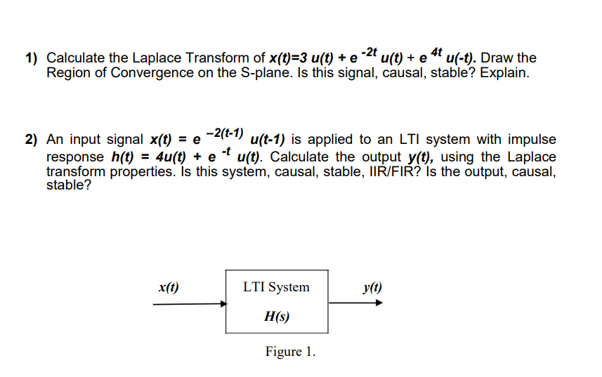 Solved 1) Calculate the Laplace Transform of | Chegg.com