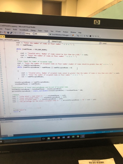 Solved 9. Hotel Occupancy Write a program that calculates | Chegg.com