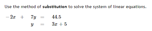 Solved Use the method of substitution to solve the system of | Chegg.com