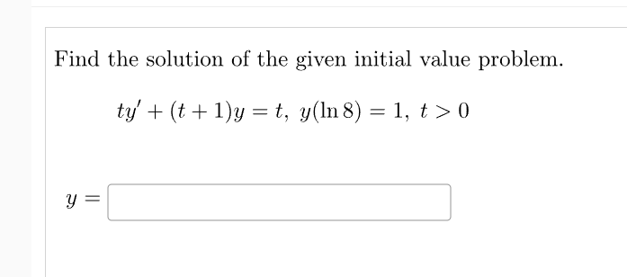 Solved Find the solution of the given initial value problem. | Chegg.com