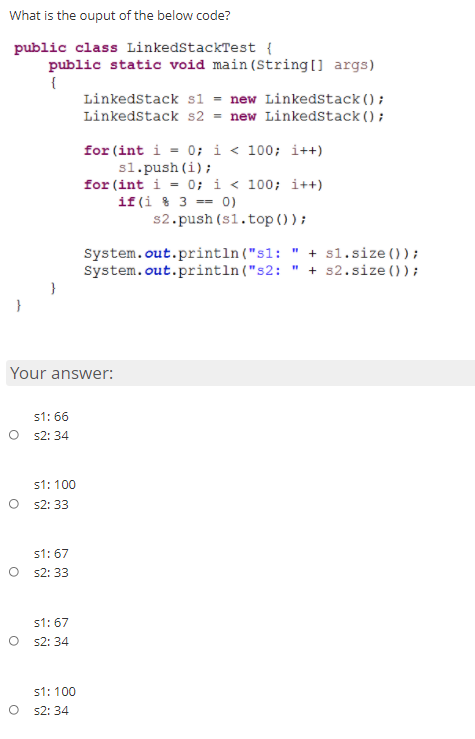 Solved What is the ouput of the below code? public class | Chegg.com