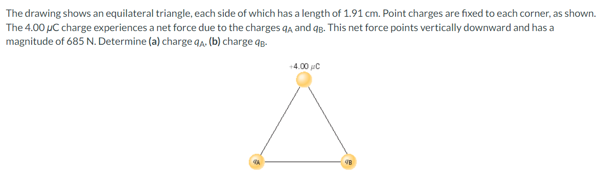 Solved The drawing shows an equilateral triangle, each side | Chegg.com