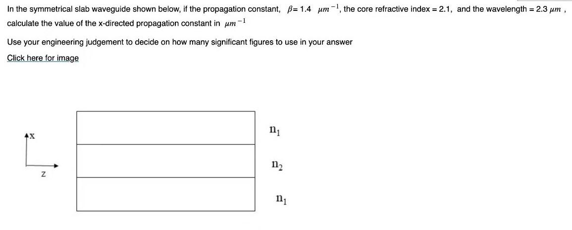 Solved In the symmetrical slab waveguide shown below, if the | Chegg.com