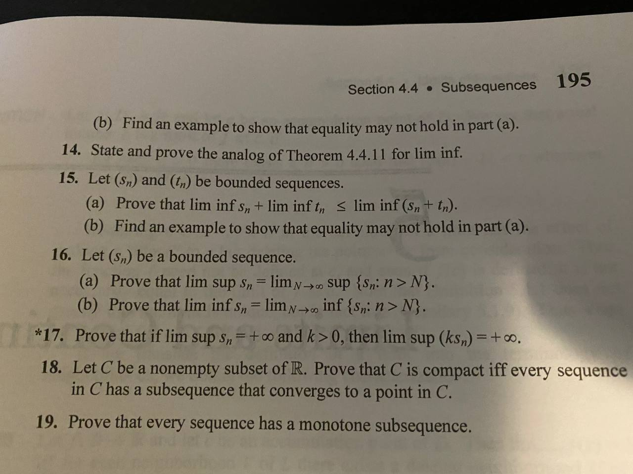Solved Section 4.4. Subsequences 195 (b) Find an example to | Chegg.com