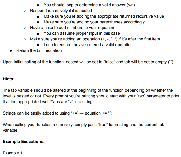 Create a program that will recursively build an | Chegg.com