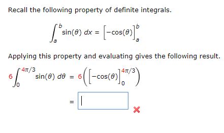 Solved Recall the following property of definite integrals. | Chegg.com