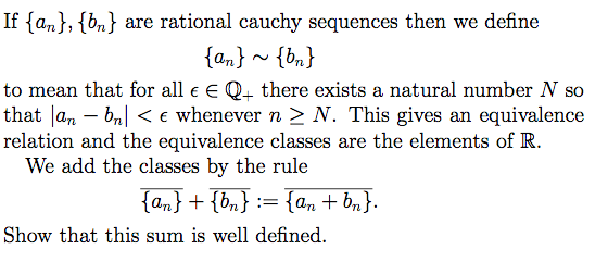 Solved If {an}, {bn} are rational cauchy sequences then we | Chegg.com