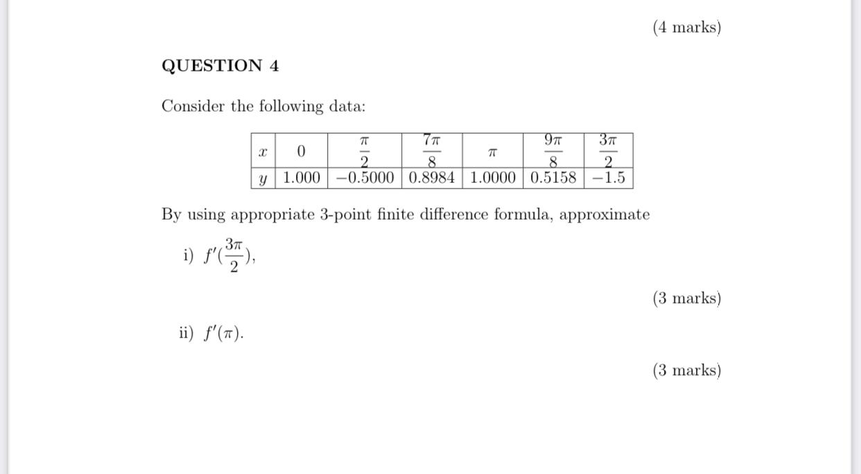 Solved QUESTION 4 Consider the following data: By using | Chegg.com