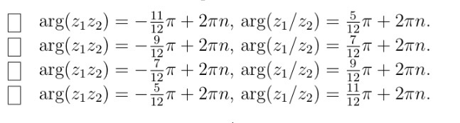 Solved Compute arg(2122) arg(5i) what's the right option? | Chegg.com