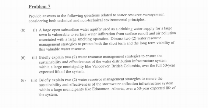 Solved Problem 7 Provide answers to the following questions | Chegg.com