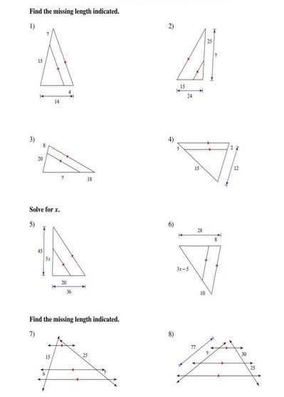 Solved Find the missing length indicated. 1) 2) ) 23 15 24 | Chegg.com