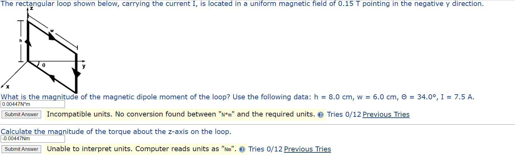 Solved The rectangular loop shown below, carrying the | Chegg.com