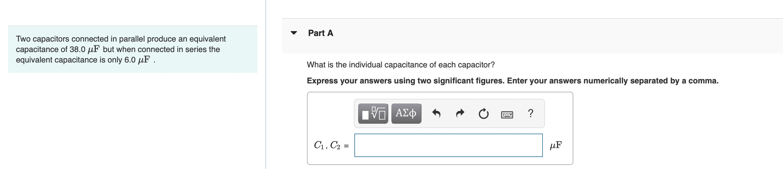 Solved Two capacitors connected in parallel produce an | Chegg.com
