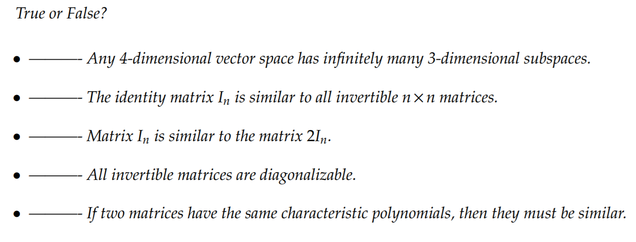 Solved True or False? -- Any 4-dimensional vector space has | Chegg.com