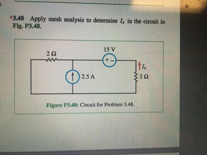 Solved 3.48 Apply mesh analysis to determine I in the | Chegg.com