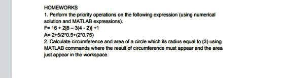 Solved HOMEWORKS 1. Perform the priority operations on the | Chegg.com