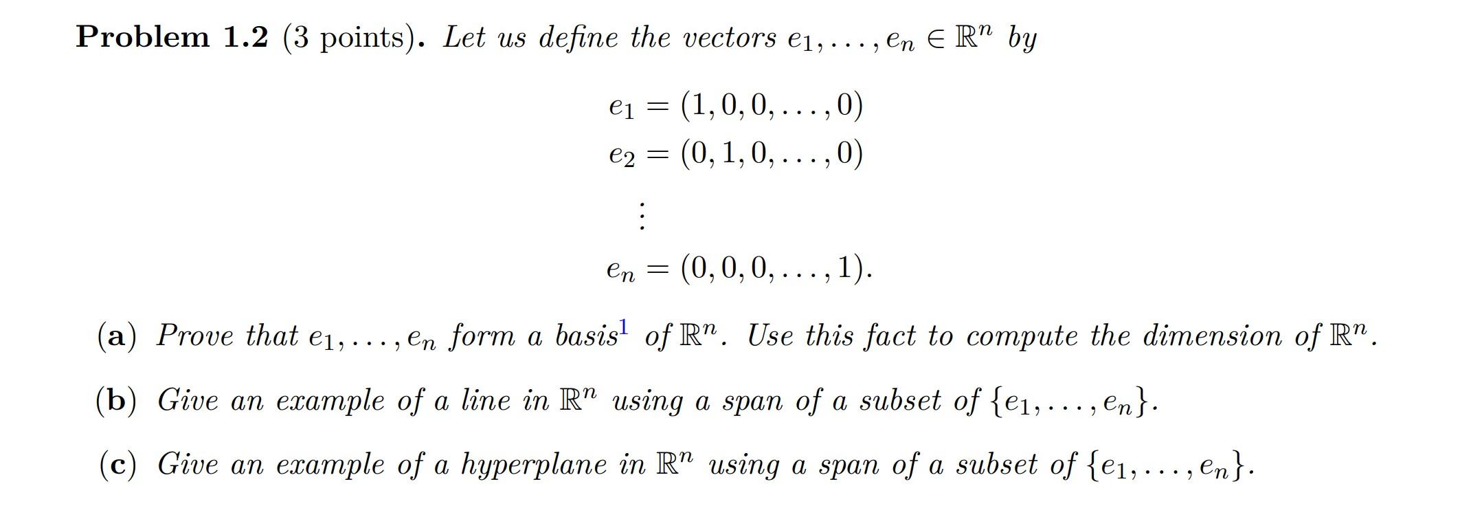 Solved Problem 1.2 (3 points). Let us define the vectors | Chegg.com