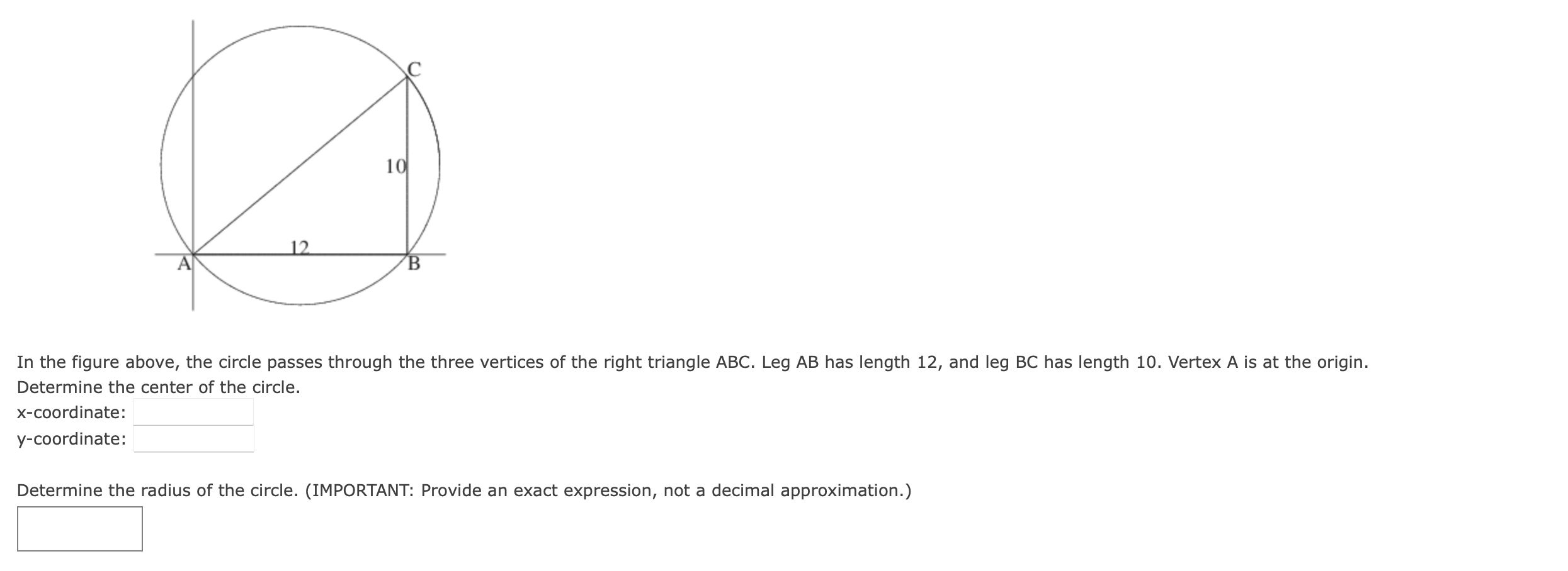 Solved In the figure above, the circle passes through the | Chegg.com