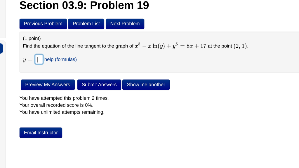 Solved Section 039 Problem 19 Previous Problem Problem 6272