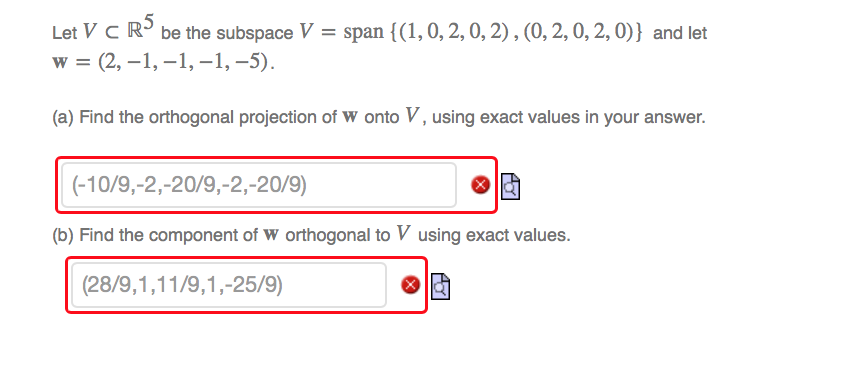 Solved Let V C R. be the subspace V-span { (1, 0, 2, 0, 2) , | Chegg.com