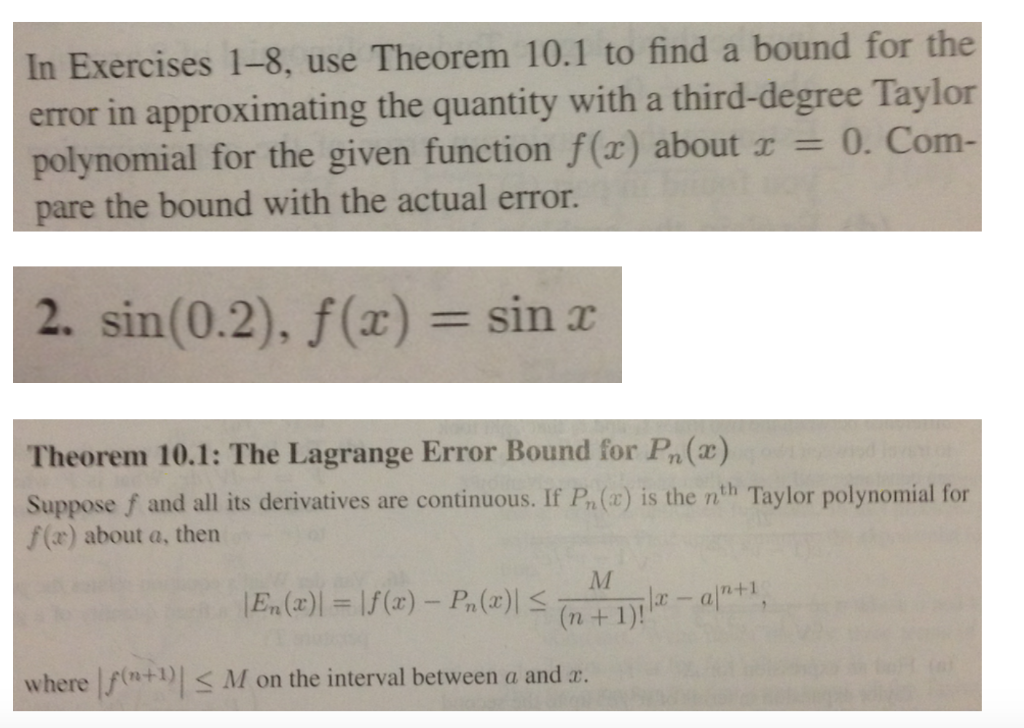 Solved In Exercises 1-8, use Theorem 10.1 to find a bound | Chegg.com
