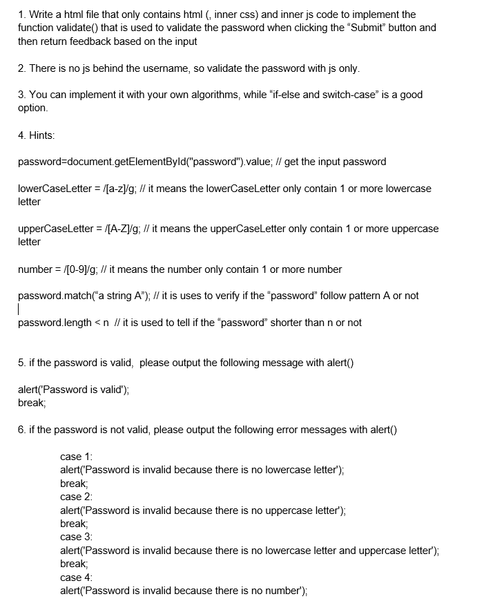 1. Write a html file that only contains html (, inner | Chegg.com