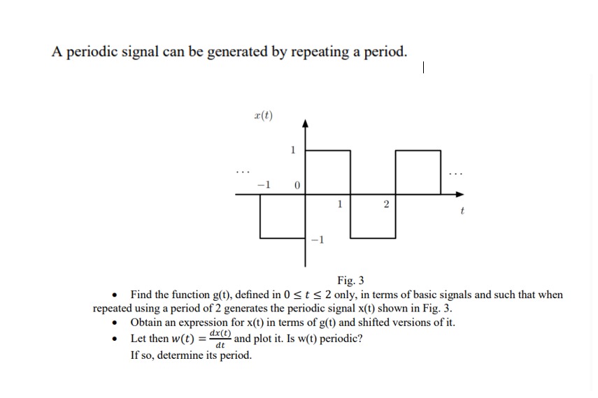 Solved A periodic signal can be ﻿generated by ﻿repeating a | Chegg.com