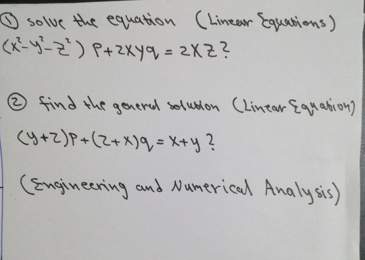 Solved ♡ solve the equation (Linear Equations) (x-y-') | Chegg.com