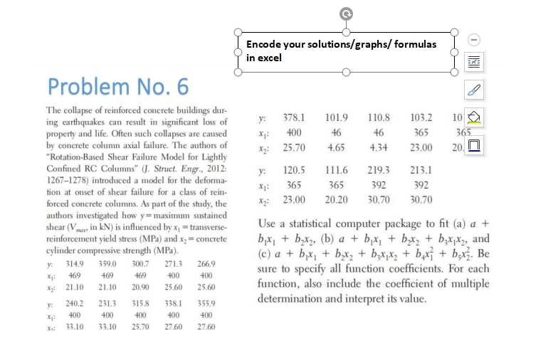 Solved Encode your solutions/graphs/ formulas in excel All | Chegg.com