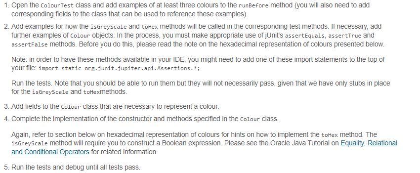 Solved **Use Java** class ColourTest { @BeforeEach | Chegg.com