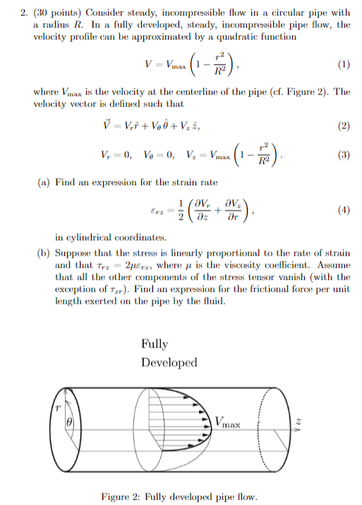 Solved 2. (30 points) Consider steady, incompressible flow | Chegg.com