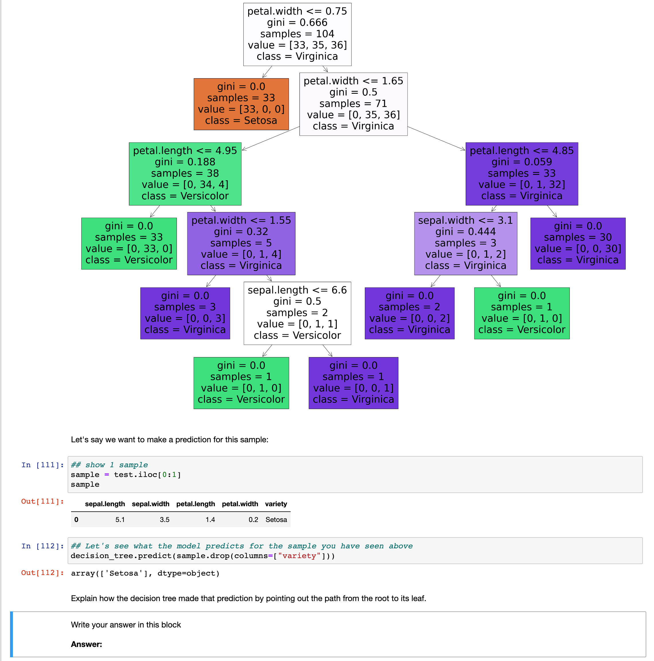 Solved \#\# show 1 sample sample = test.iloc [0:1] sample | Chegg.com