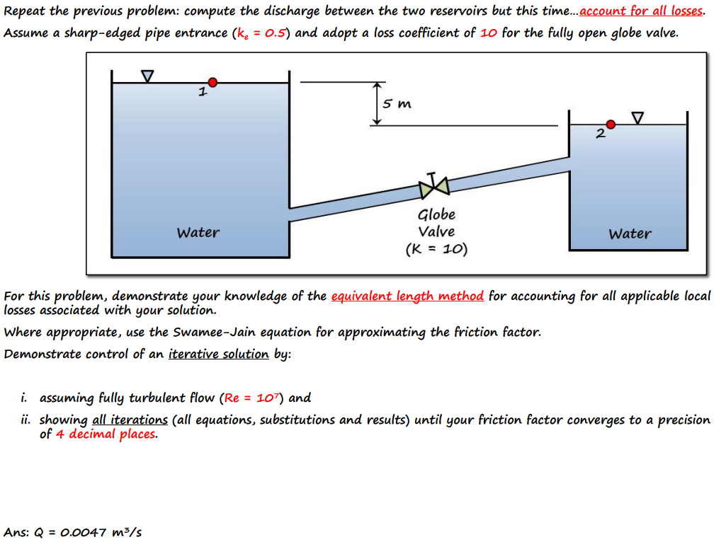 Solved Repeat the previous problem: compute the discharge | Chegg.com