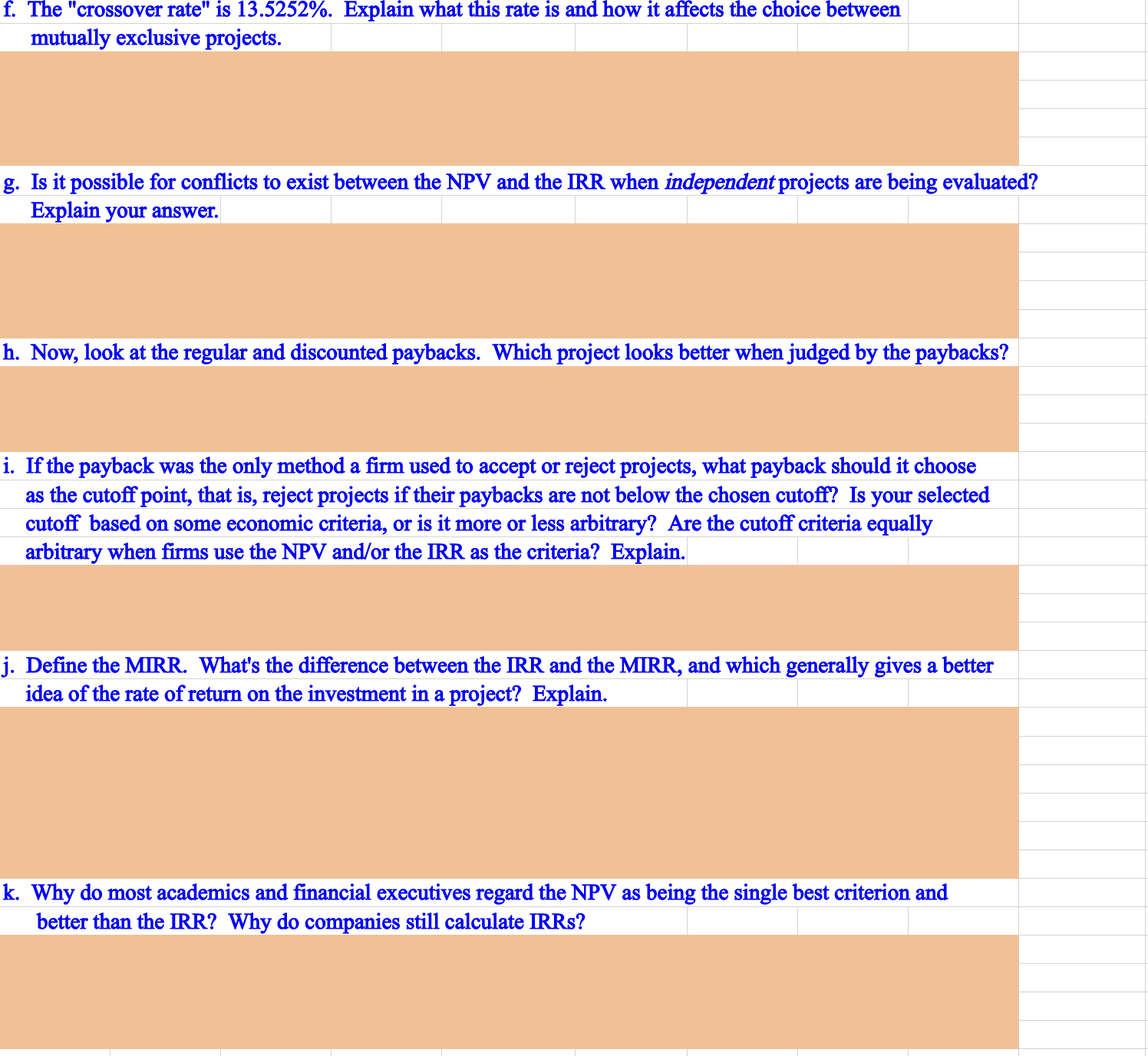 Solved (Comprehensive Spreadsheet Problem 11-23 from the | Chegg.com