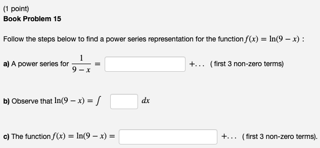 Solved (1 point) Book Problem 15 Follow the steps below to | Chegg.com