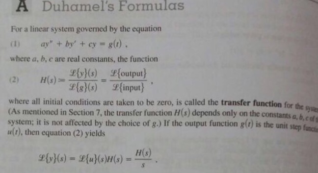 Solved A Duhamel's Formulas For a linear system governed by | Chegg.com