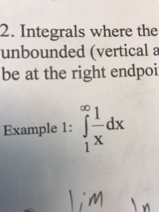 Solved integral_1 ^infinity 1/x dx | Chegg.com
