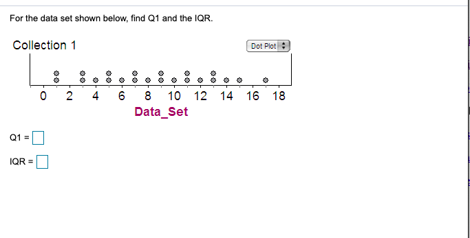 Solved For the data set shown below, find Q1 and the IQR. | Chegg.com