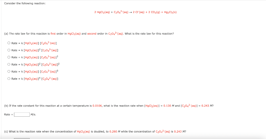 [Solved]: 6) Consider the following reaction: [ 2 mathr