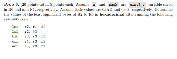 Solved Prob 6 20 Points Total 5 Points Each Assume A And 